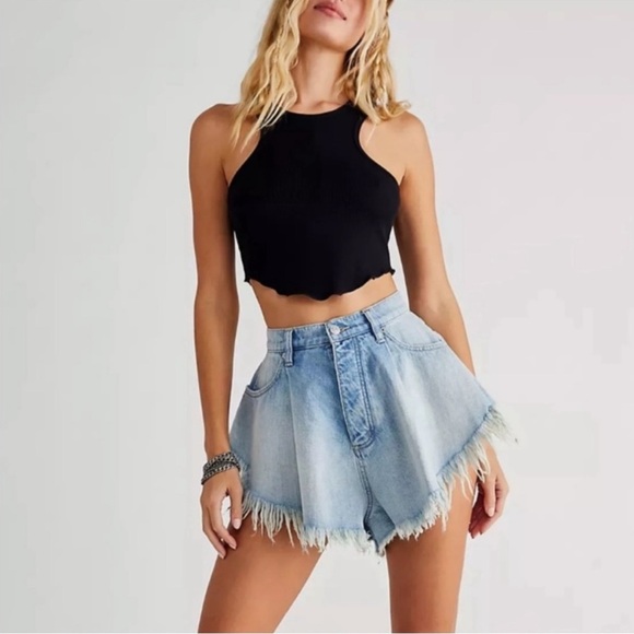 We The Free | Shorts | Free People Harlie Cutoff Denim Wide Leg Balloon ...